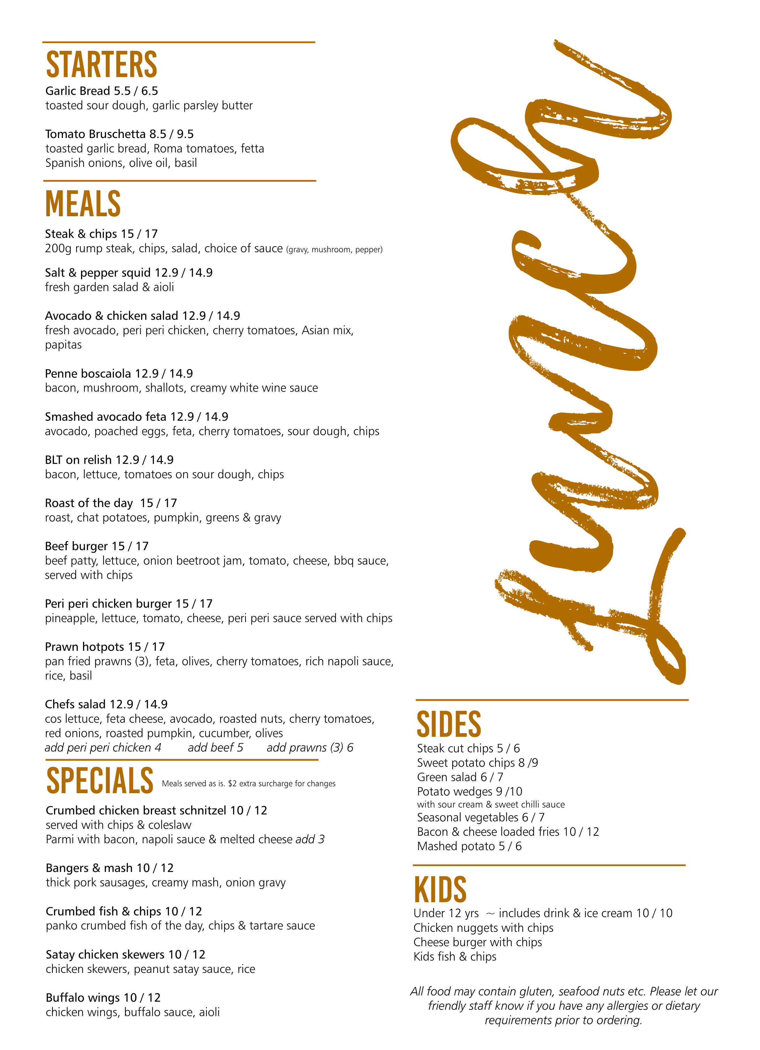 Lunch Menu - Geebung RSL
